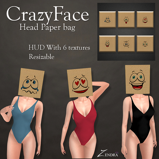 Second Life Marketplace - CrazyFace Paper Bag